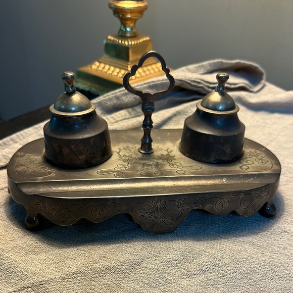 Office | Vintage Brass Inkwell From India | Poshmark